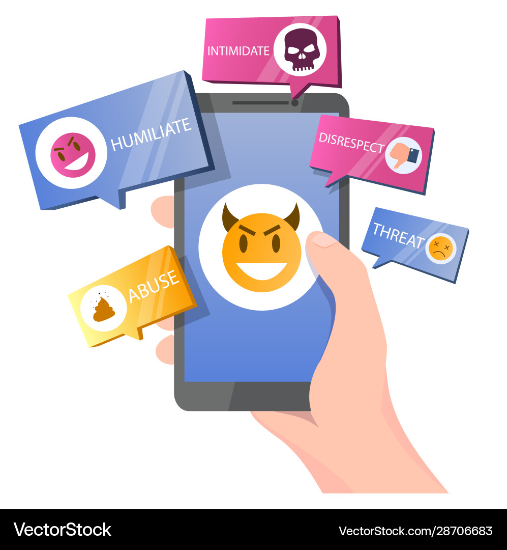 Social Media Bullying Concept Royalty Free Vector Image