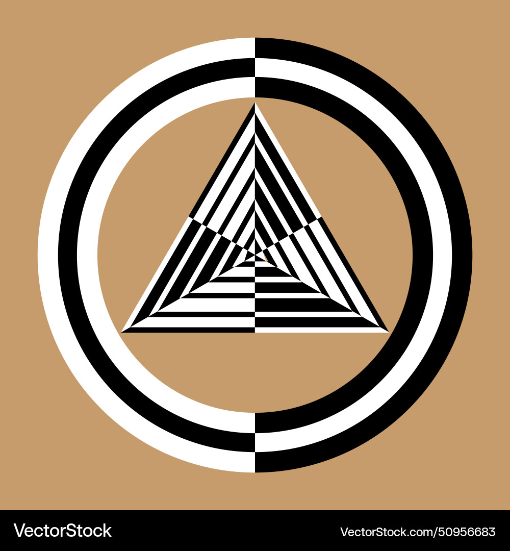 Triangle in circle colorful sign Royalty Free Vector Image