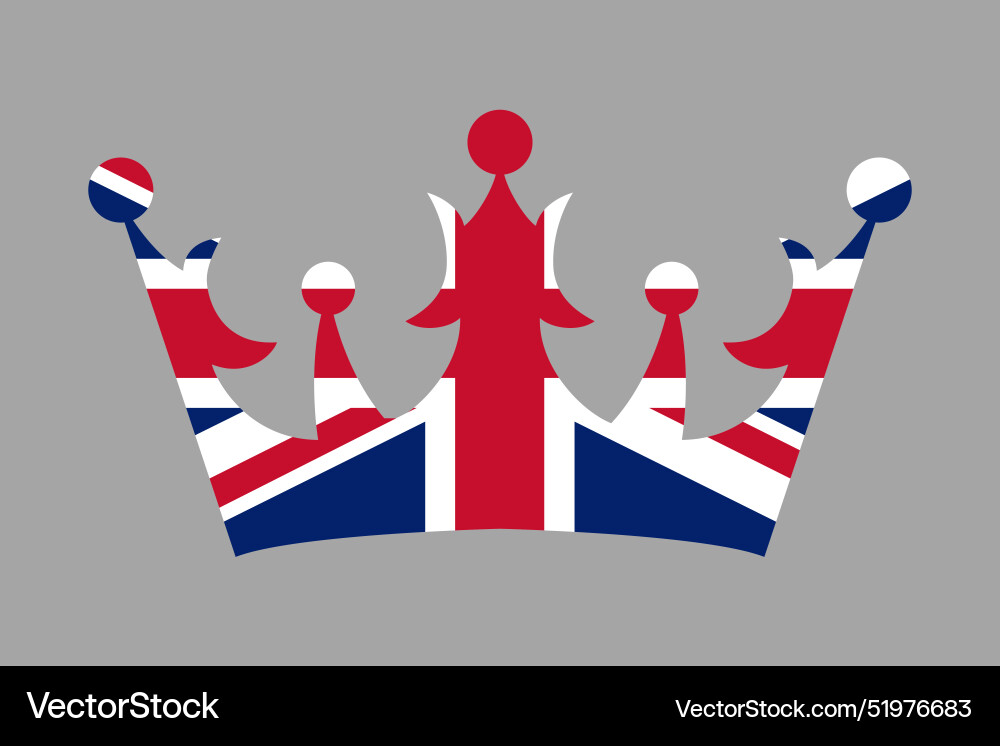 United kingdom crown shape with uk flag Royalty Free Vector