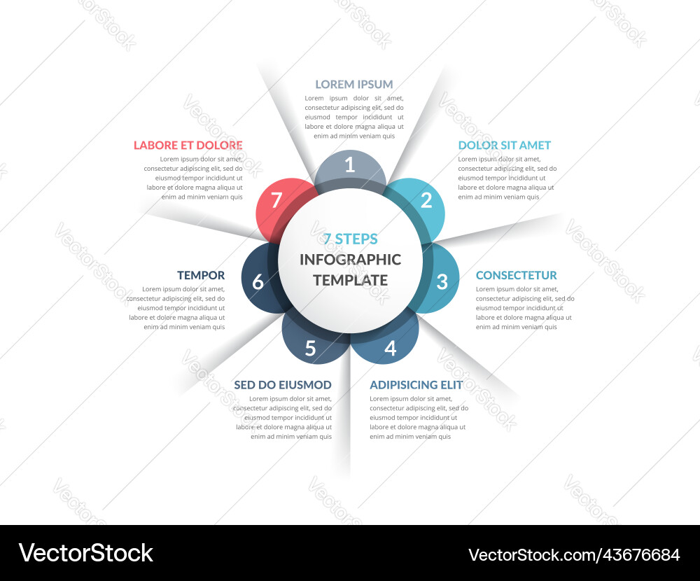 Circle infographics - seven elements Royalty Free Vector