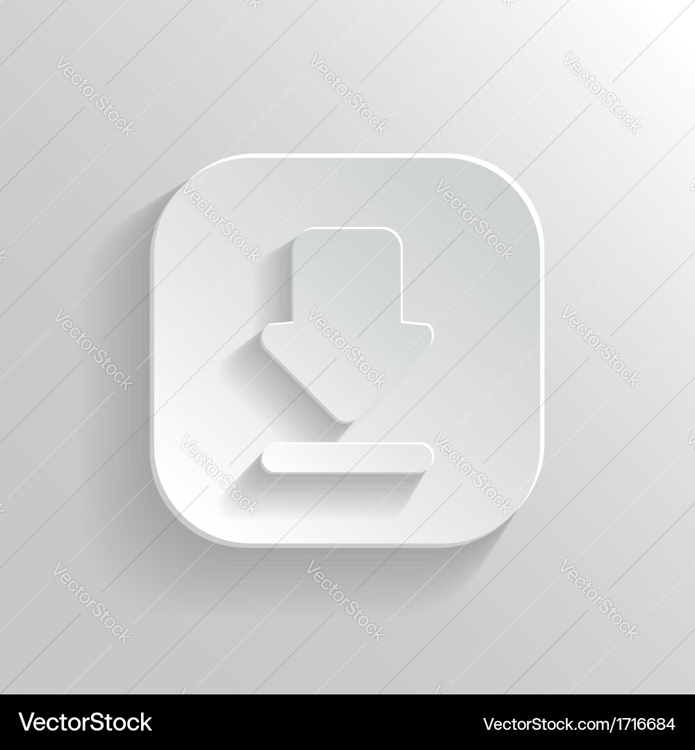 Download icon - white app button Royalty Free Vector Image