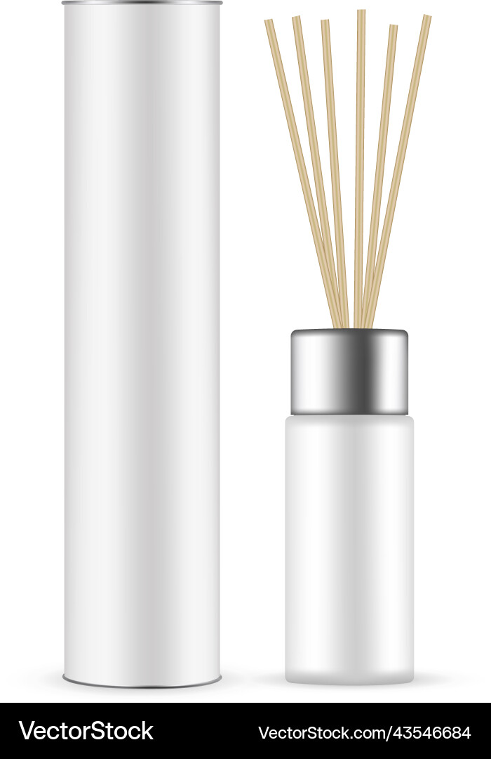 Fragrance diffuser bottle with aroma sticks box Vector Image
