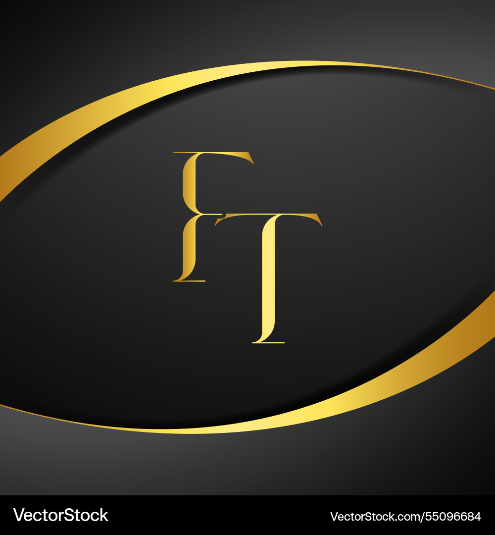 Ft luxury letter logo Royalty Free Vector Image