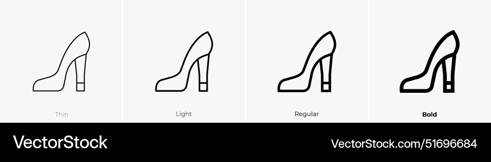 Heels icon thin light regular and bold style Vector Image