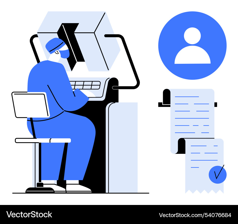 Medical professional working on radiology imaging Vector Image