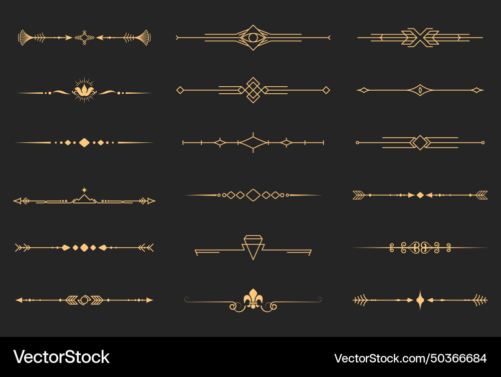 Mystical text vignettes and delimiters in tarot Vector Image