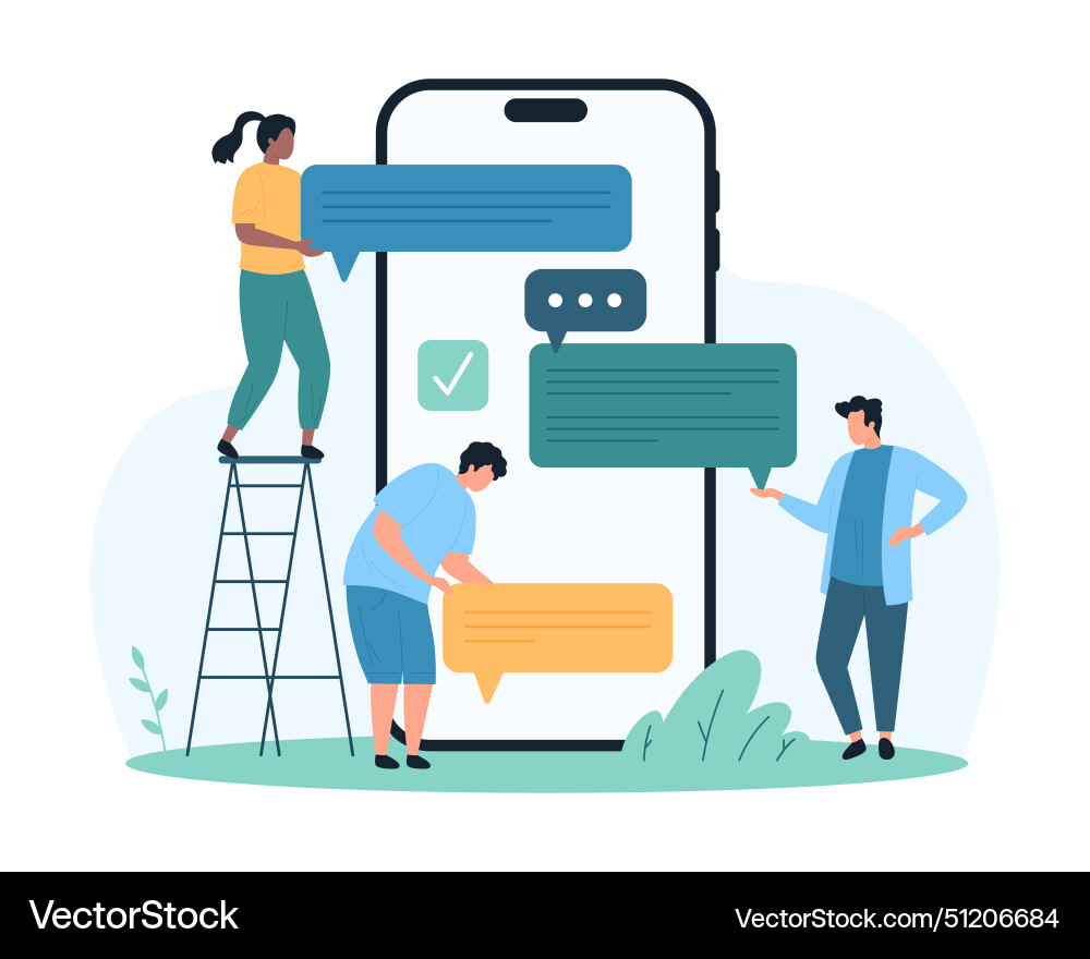 Online conversation in chat mobile application Vector Image
