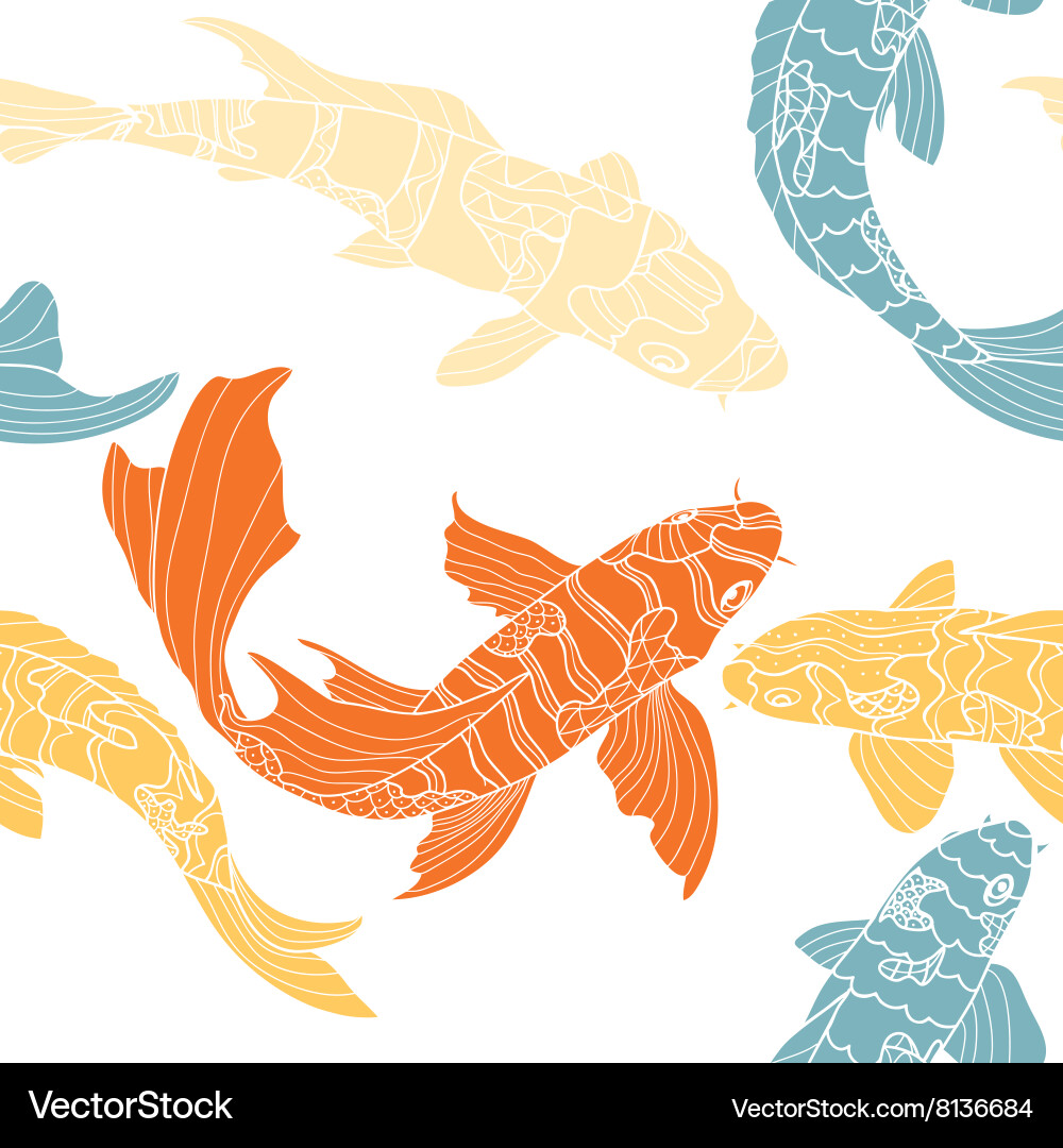 Pattern of koi Royalty Free Vector Image - VectorStock