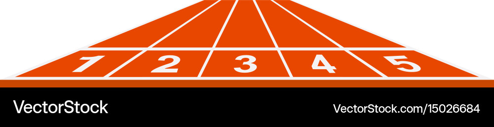 Running track start position in orange design Vector Image