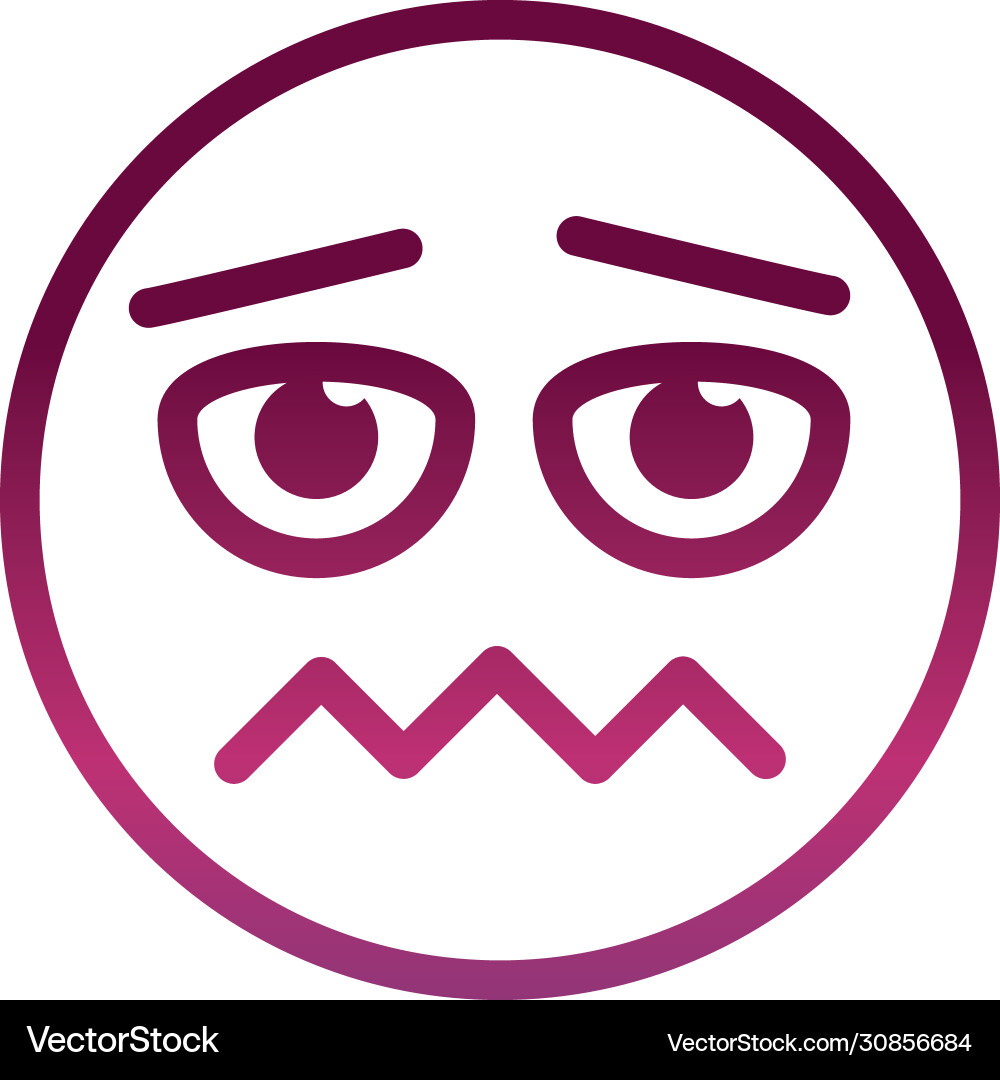 Scared funny smiley emoticon face expression Vector Image
