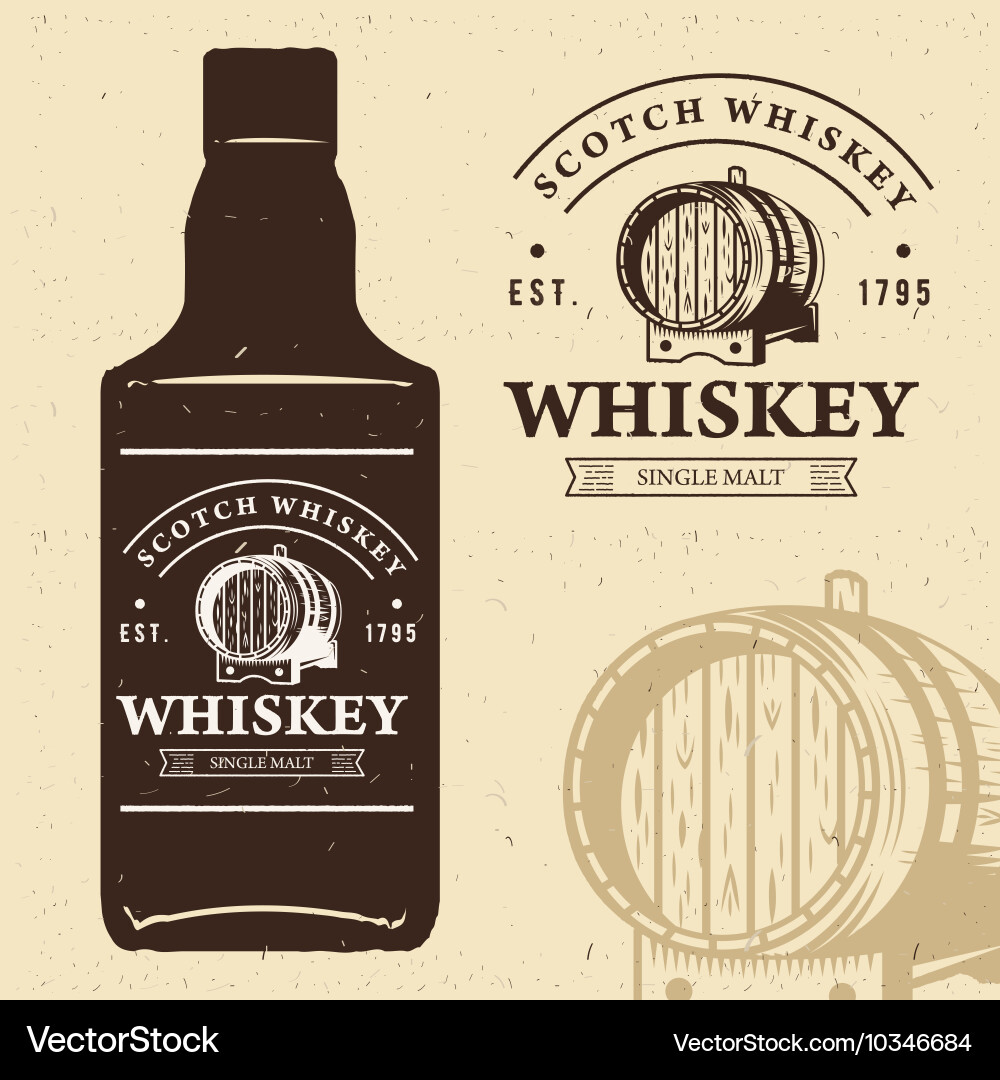 Vintage Whiskey Label Royalty Free Vector Image
