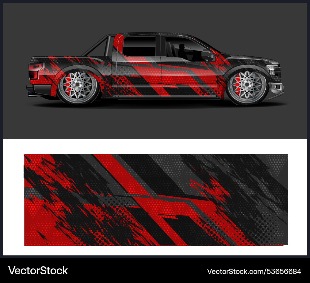 Vinyl vehicle wrap sticker design car – Royalty-Free Vector | VectorStock