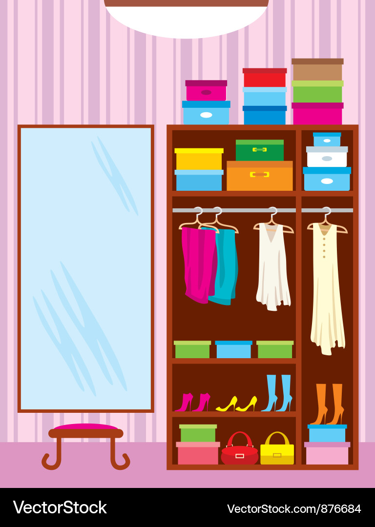 Wardrobe room Royalty Free Vector Image - VectorStock