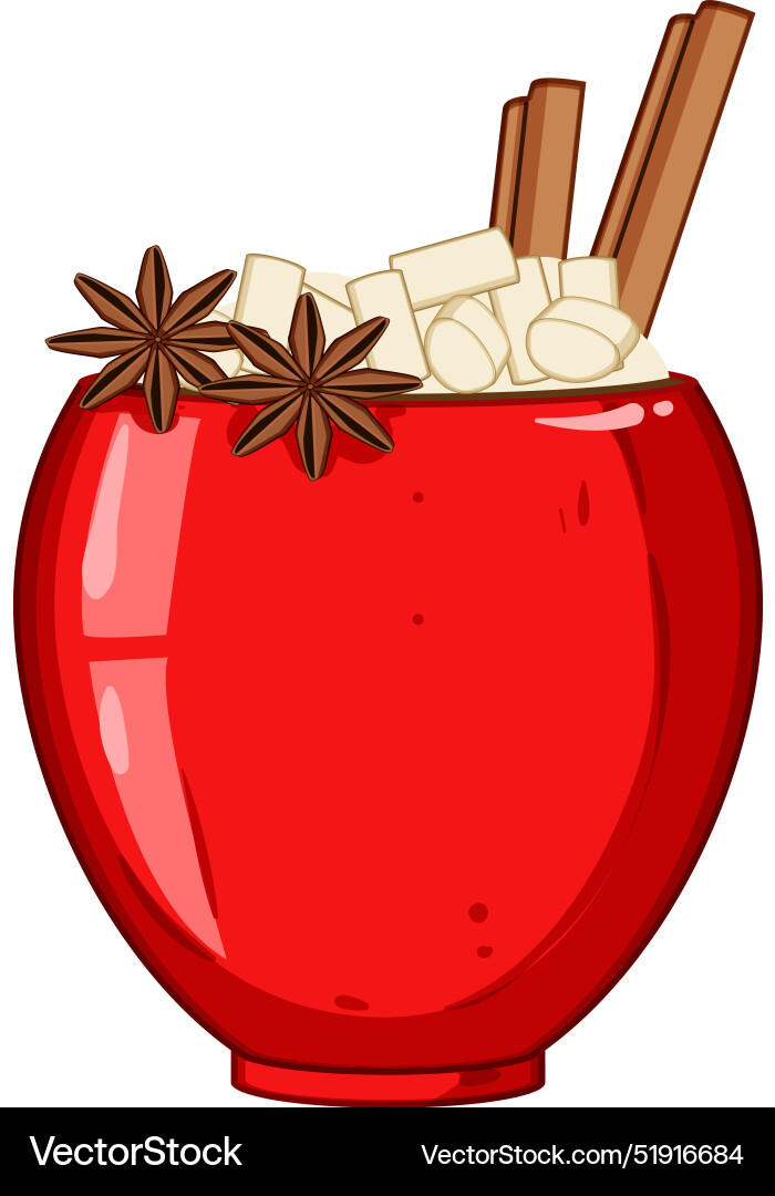 Winter marshmallow cup cartoon Royalty Free Vector Image