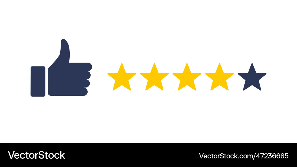 5 star customer review quality rate satisfaction Vector Image