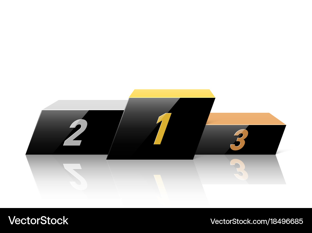 Black podium for winners in dynamic style Vector Image