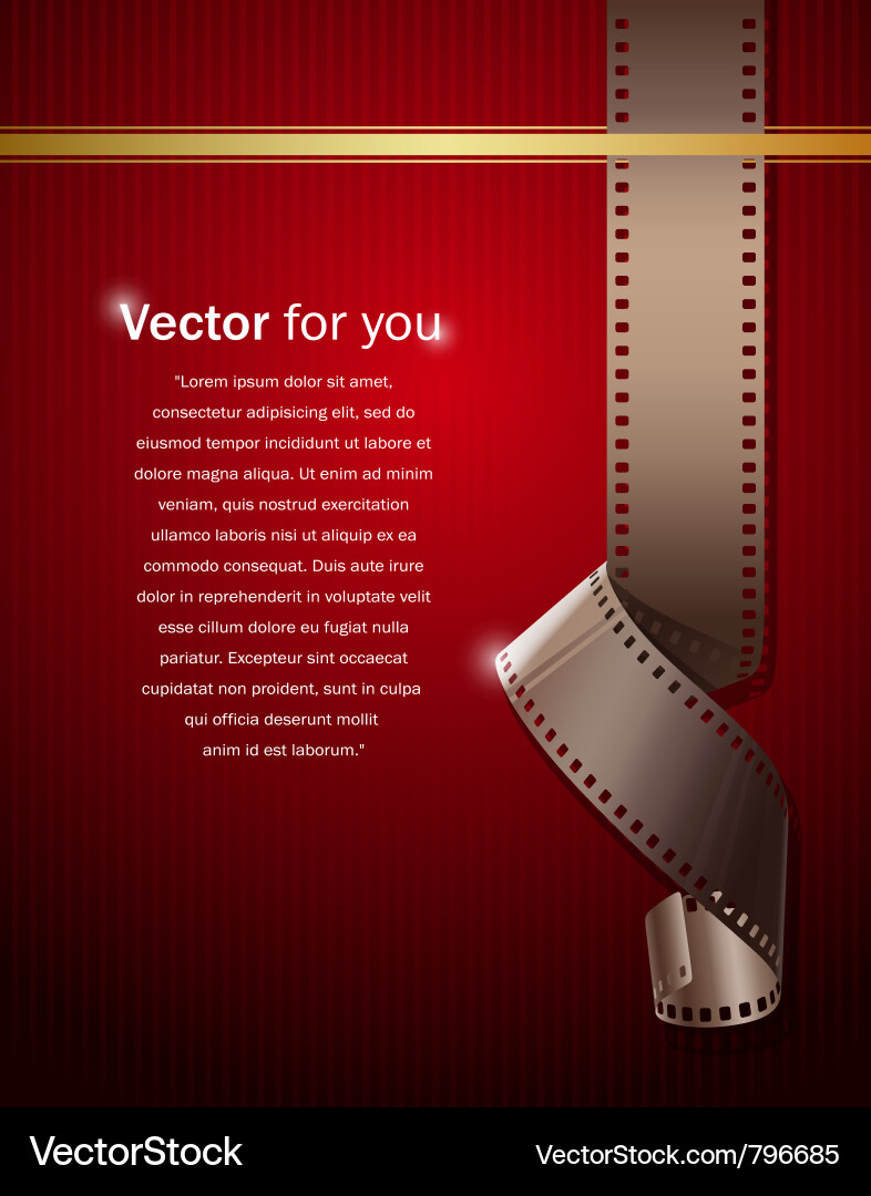 Camera film roll on wallpaper red background Vector Image