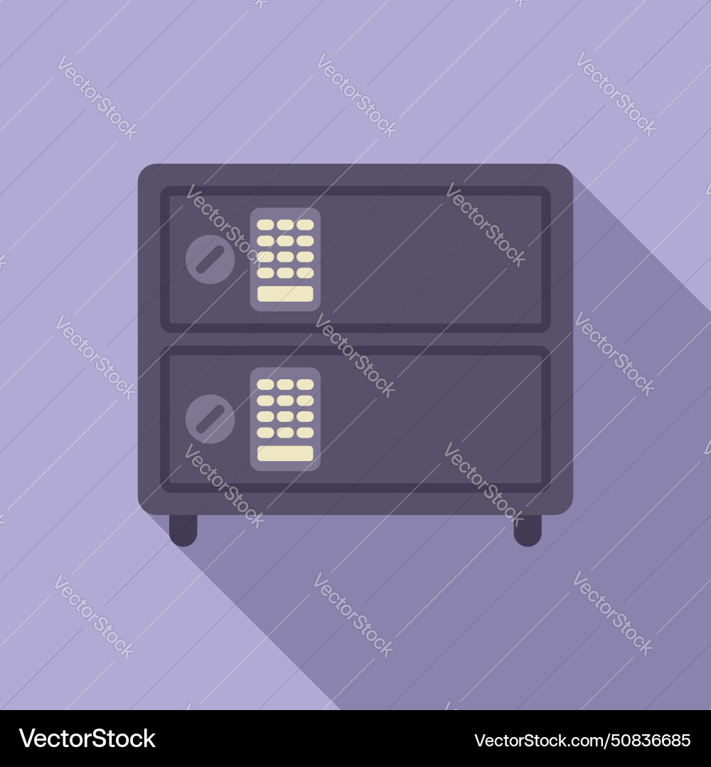 Digital lock cases icon flat finance Royalty Free Vector
