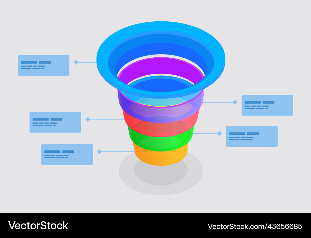 Funnel infographics poster Royalty Free Vector Image