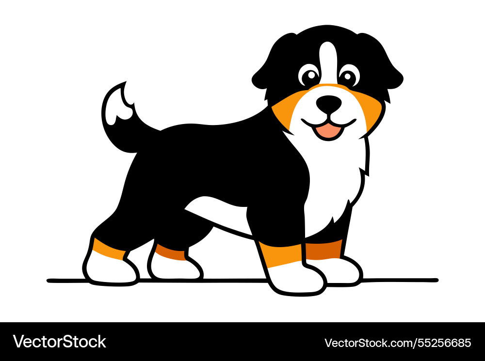 Funny bernese mountain dog art Royalty Free Vector Image