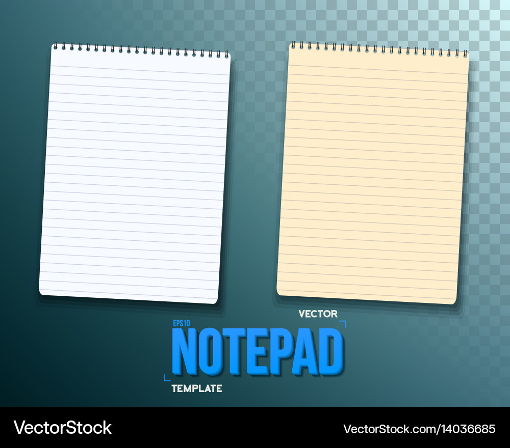 Notepad set Royalty Free Vector Image - VectorStock