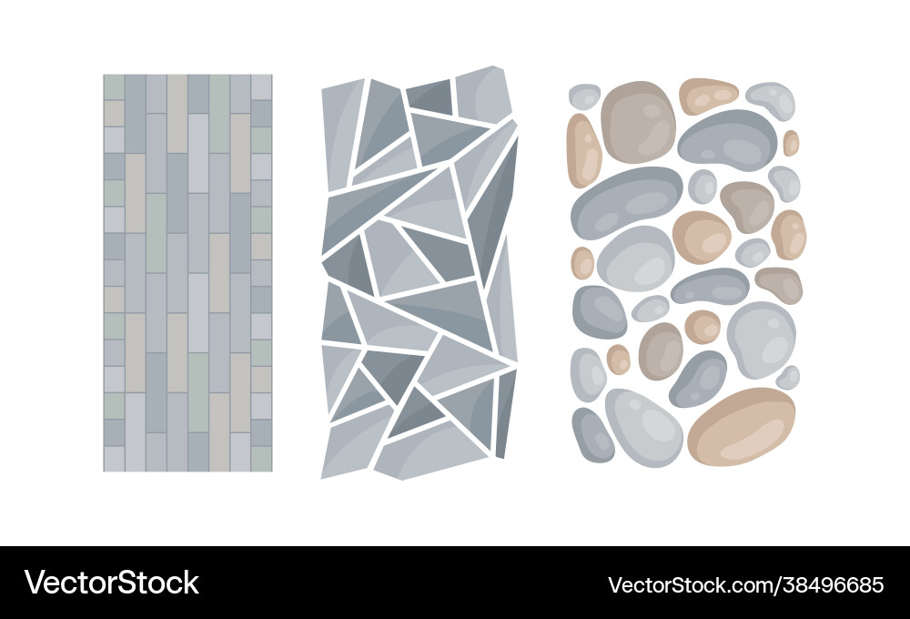 Pebbles and flagstone for pavement garden Vector Image