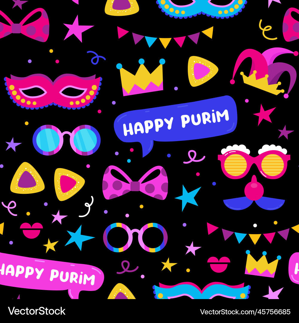 Seamless pattern design for purim holiday Vector Image
