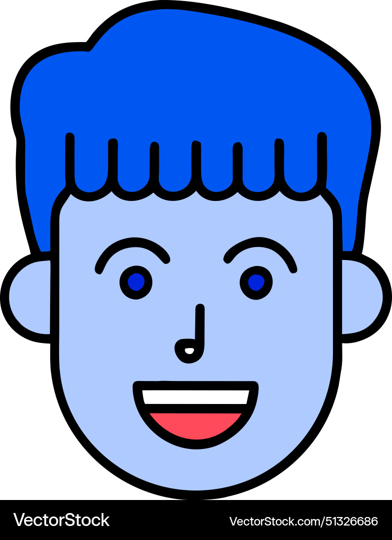 Boy face blue icon Royalty Free Vector Image - VectorStock