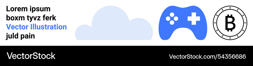 Cloud computing gaming and cryptocurrency Vector Image