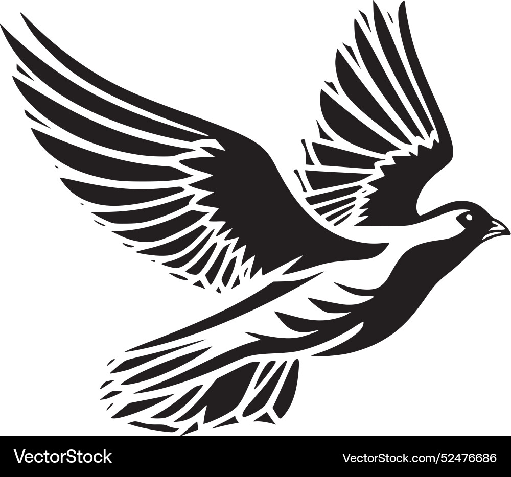 Dove bird - minimalist and flat logo Royalty Free Vector