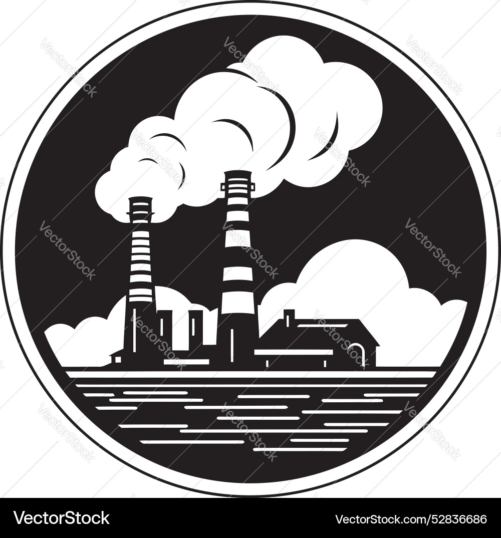 Ecostack emblem design for smoke stack industry Vector Image