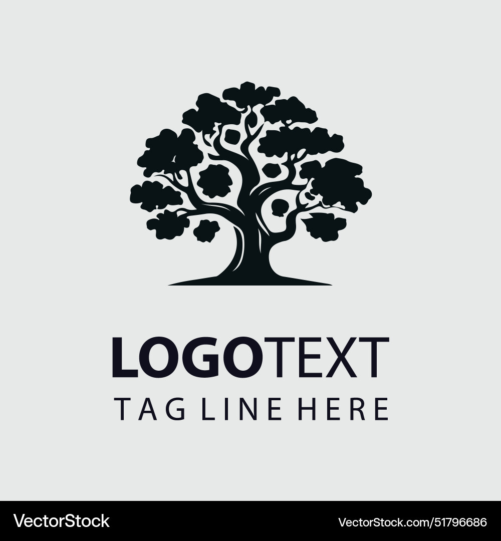 Elegant Oak Tree Logo Royalty Free Vector Image