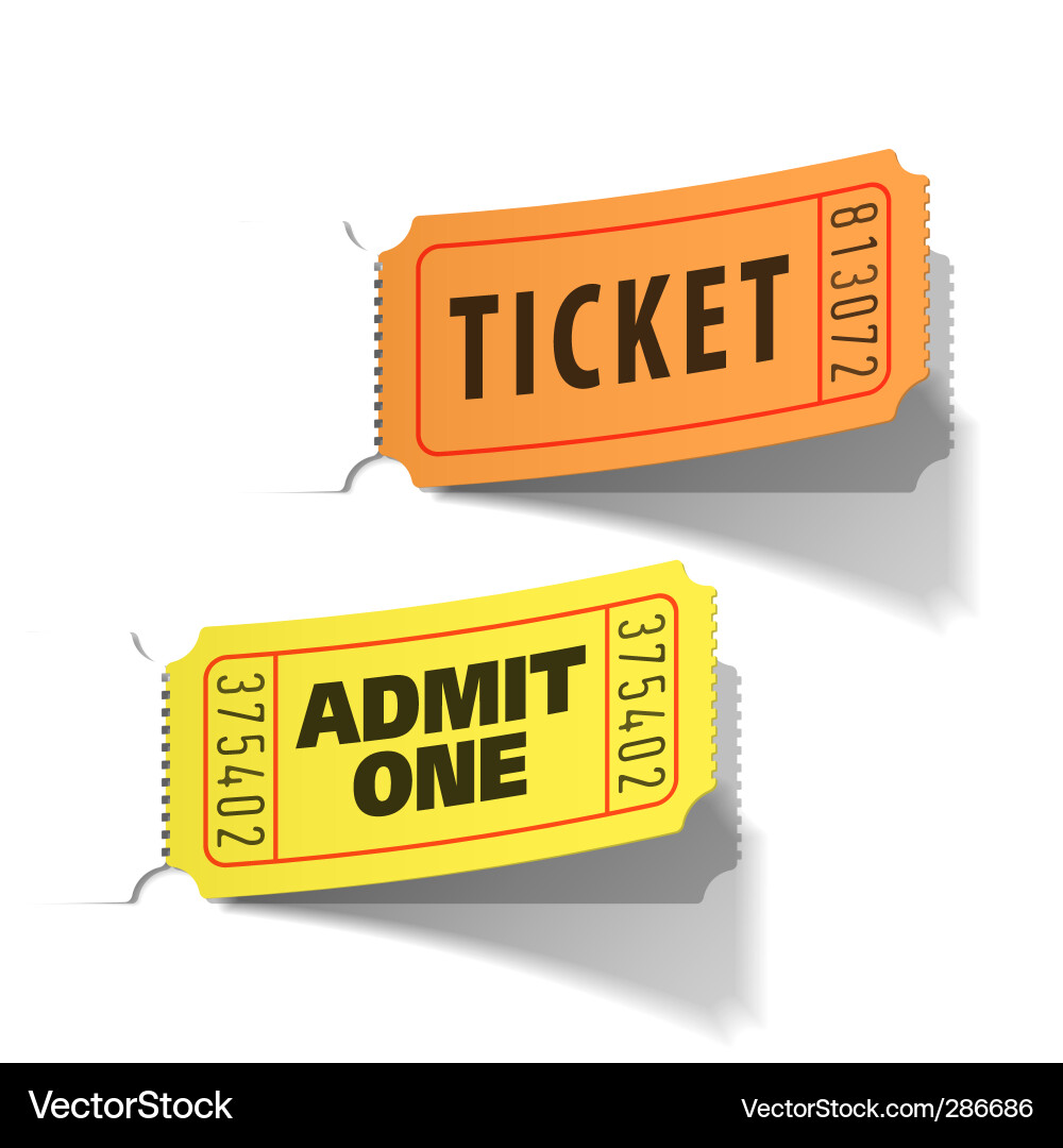 Entrance tickets Royalty Free Vector Image - VectorStock