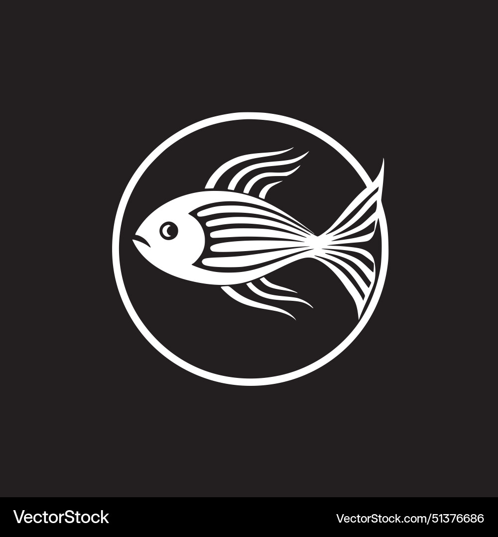 Fish - black and white Royalty Free Vector Image