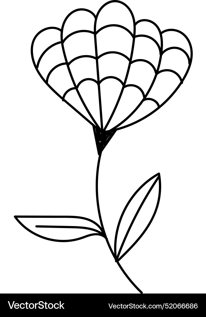 Flower line doodle design for print Royalty Free Vector