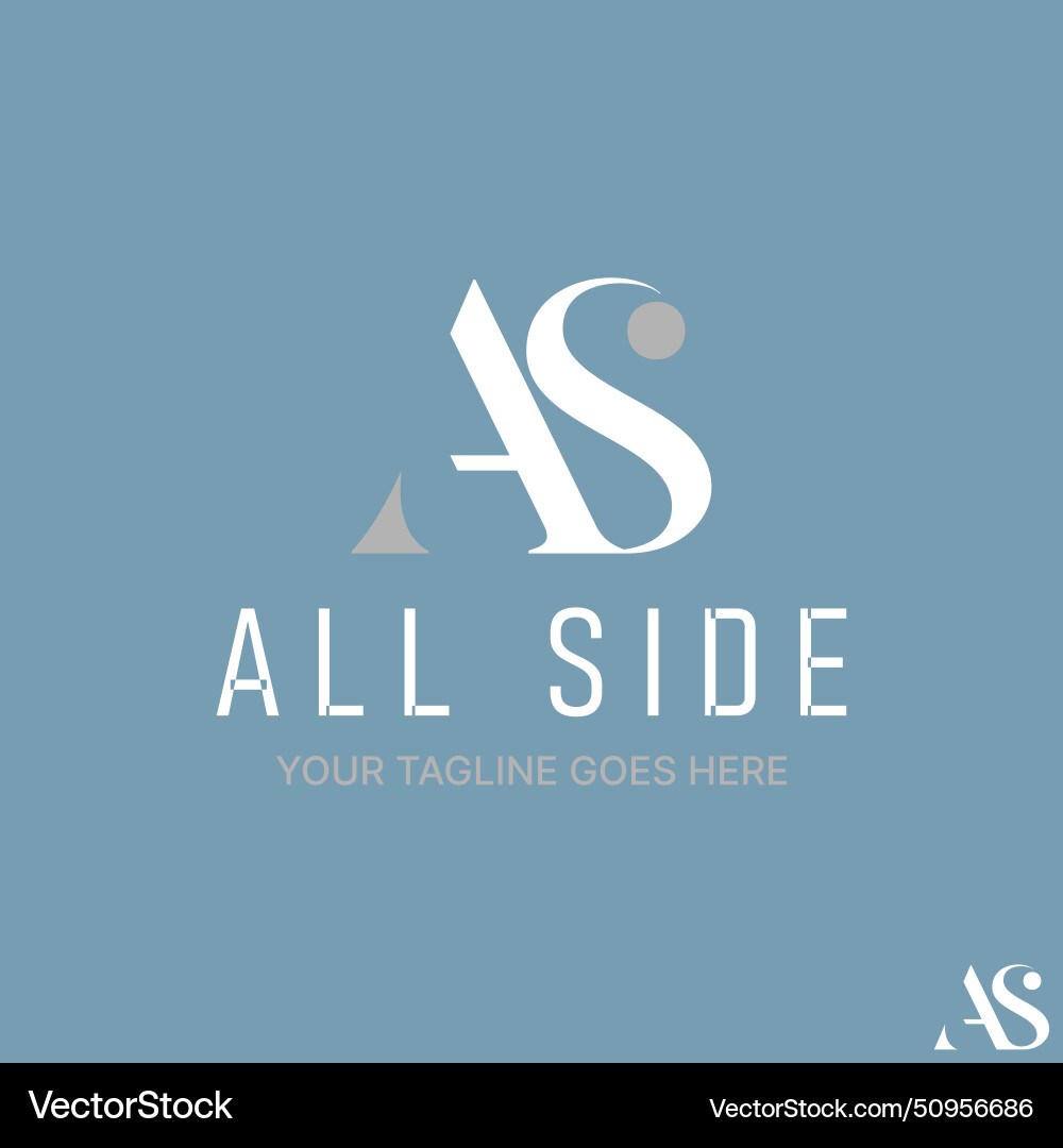 Letter initial as serif font cut connected Vector Image