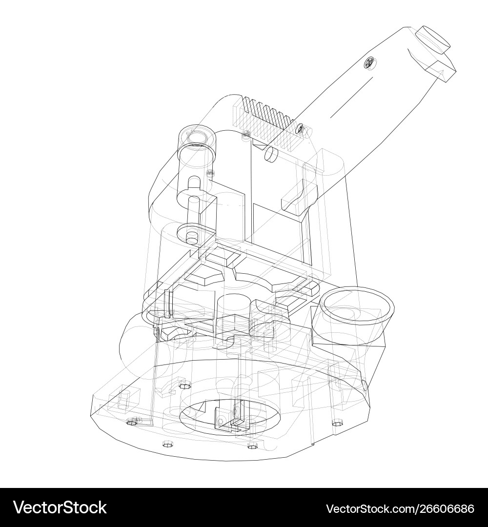 Outline milling machine Royalty Free Vector Image