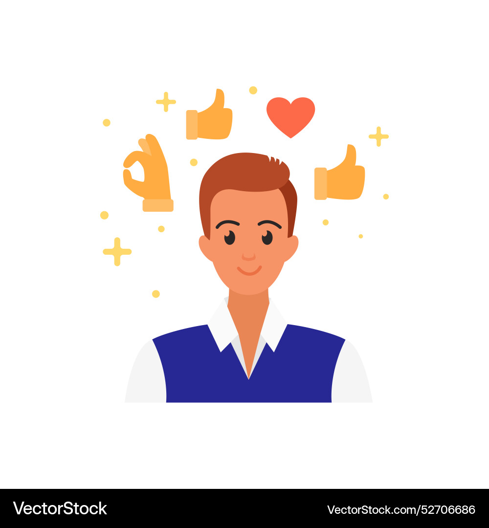 Positive thinking and approval concept Royalty Free Vector