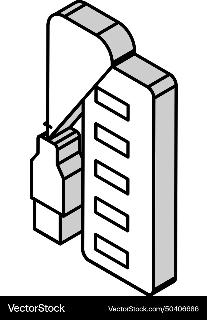 Usb hub home office isometric icon Royalty Free Vector Image