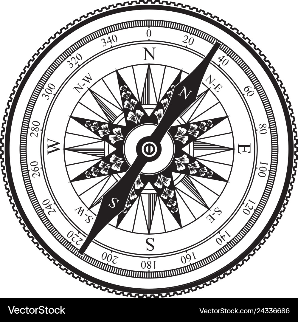Vintage Compass Illustration Royalty Free Vector Image