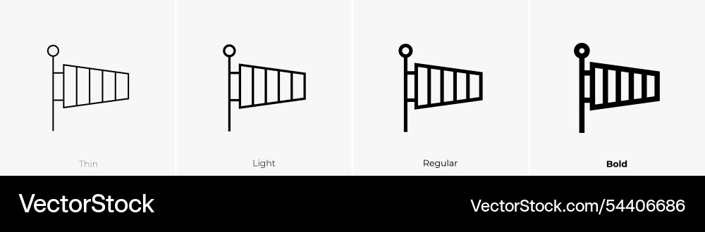 Wind direction icon thin light regular and bold Vector Image