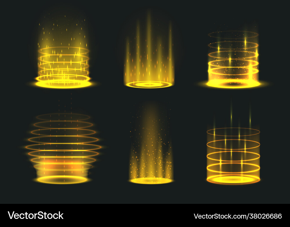 Yellow Portal Light Effect Royalty Free Vector Image