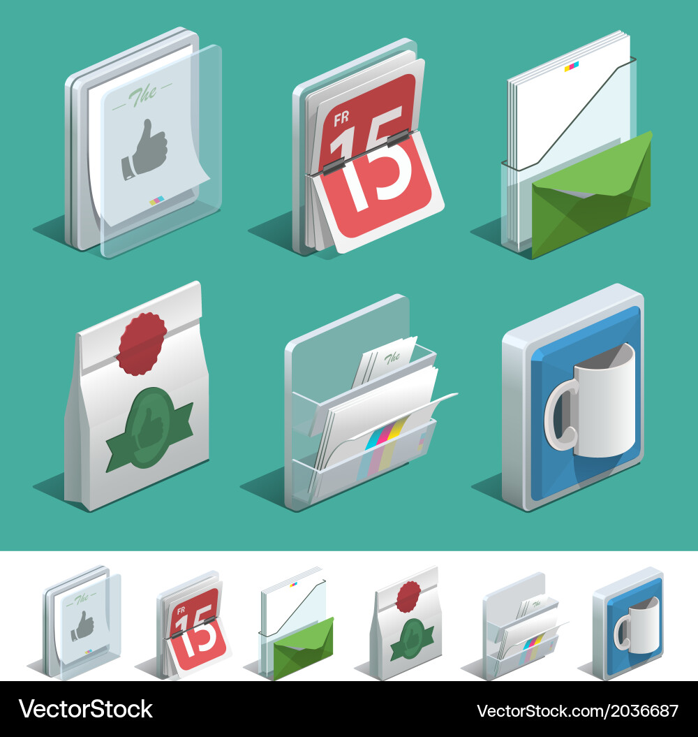Basic printing icons Royalty Free Vector Image