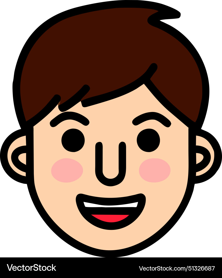 Boy face brown icon Royalty Free Vector Image - VectorStock