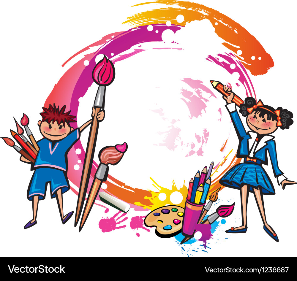 Children's Drawing Banner Royalty Free Vector Image