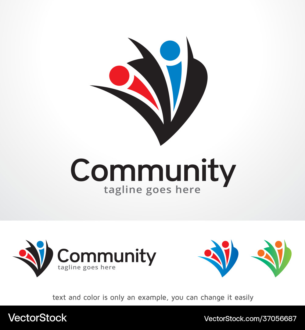 Community logo template design Royalty Free Vector Image