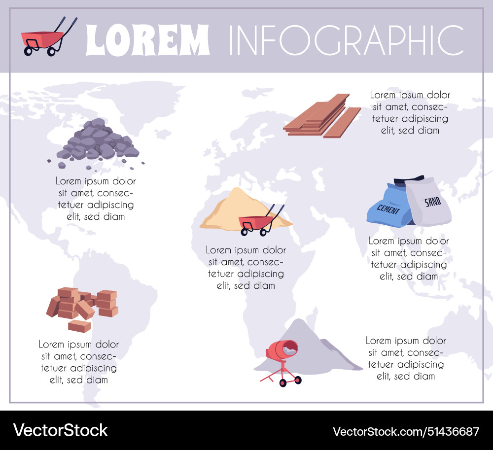 Construction and building materials infographic Vector Image