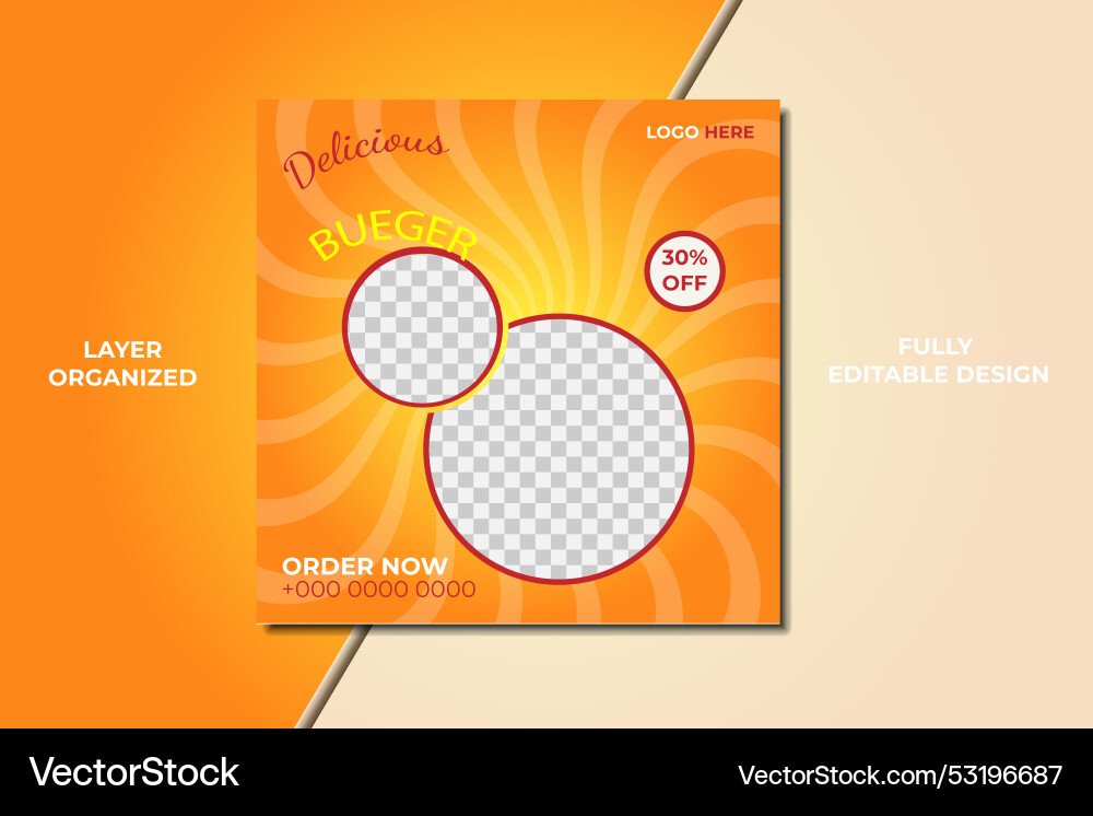 Creative food design template for business Vector Image