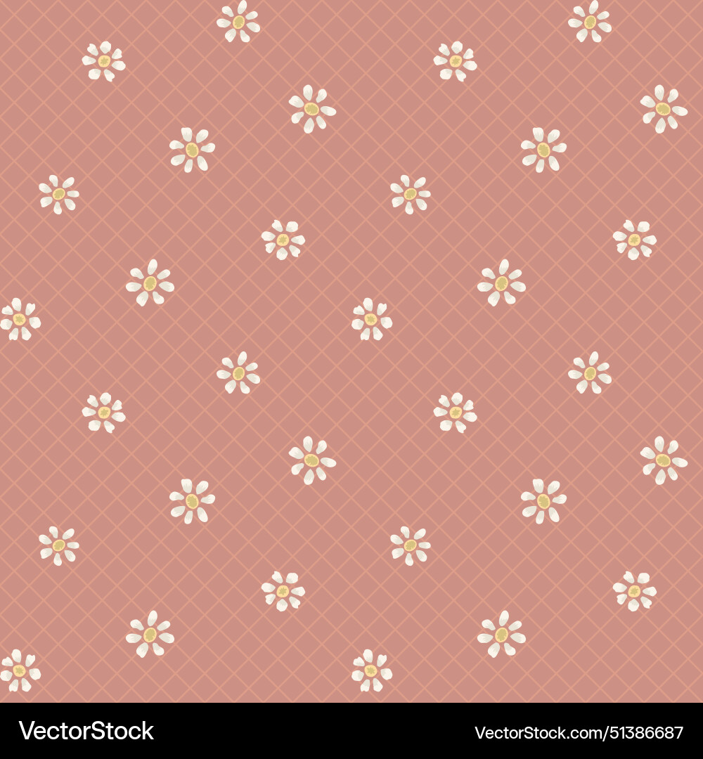 Daisy or chamomile flower seamless pattern Vector Image