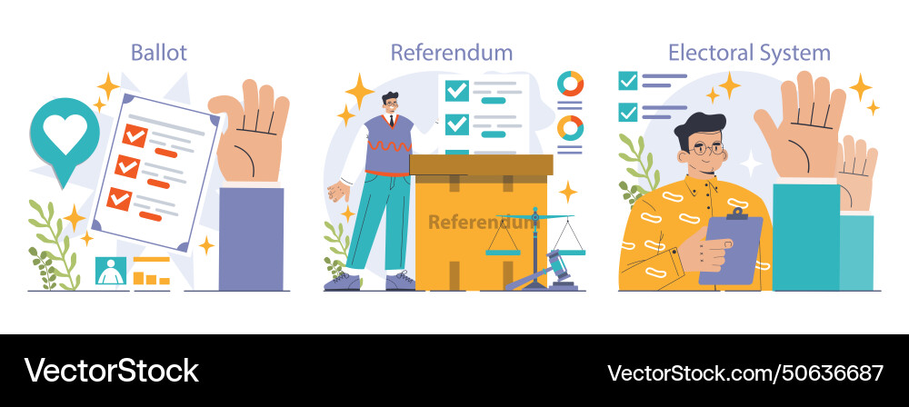 Election set democratic procedure citizens Vector Image